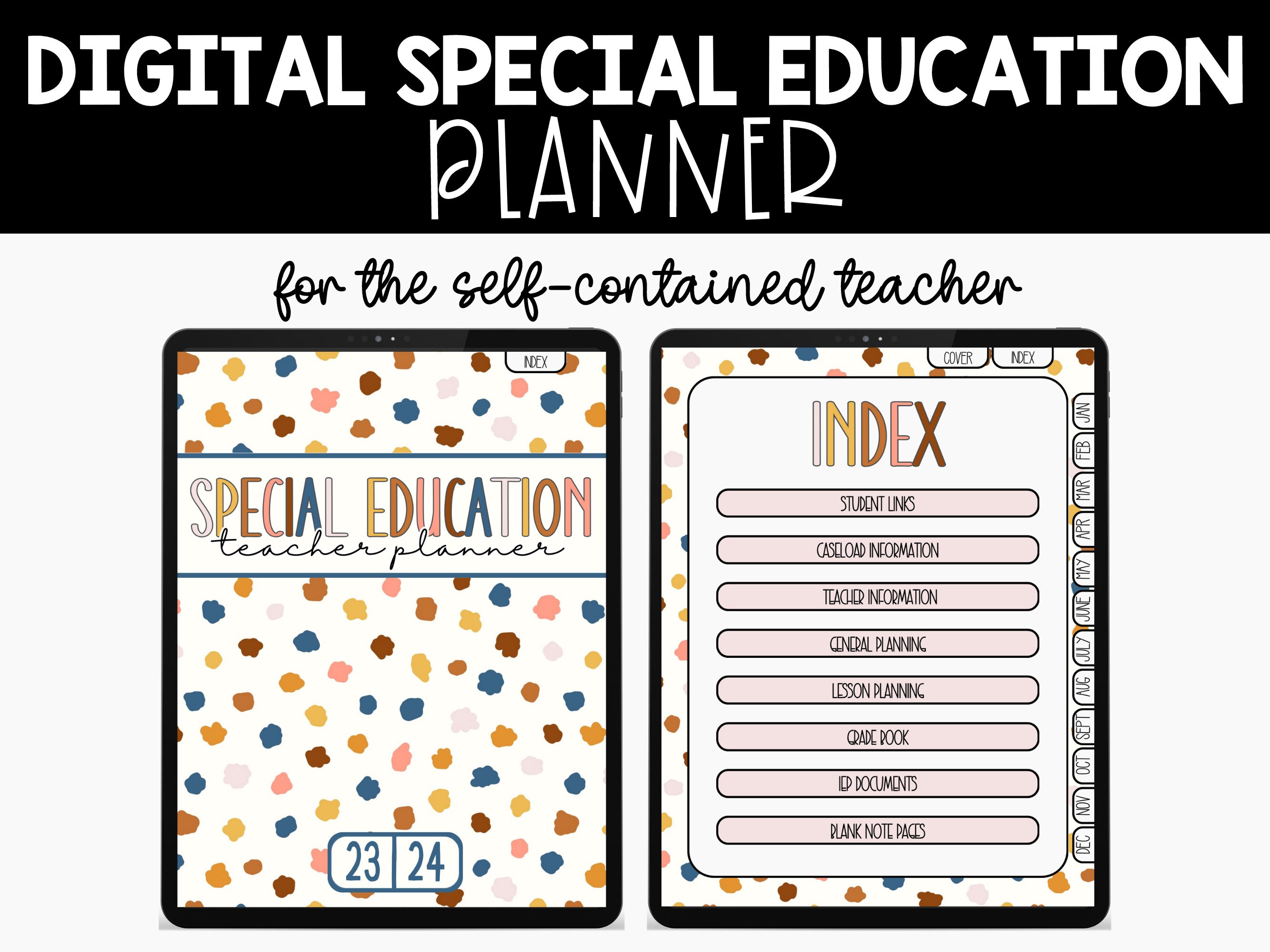 Digital SELF CONTAINED Boho Special Education Planner, Caseload ...