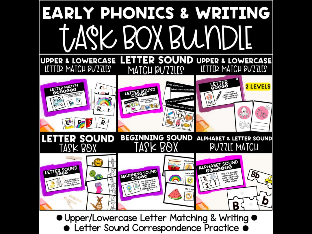 Letter Sound Task Boxes, Alphabet Activities, Prek and Kindergarten ...