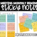 Printable IEP Meeting Reminder Sticky Note Templates, IEP Meeting Prep ...