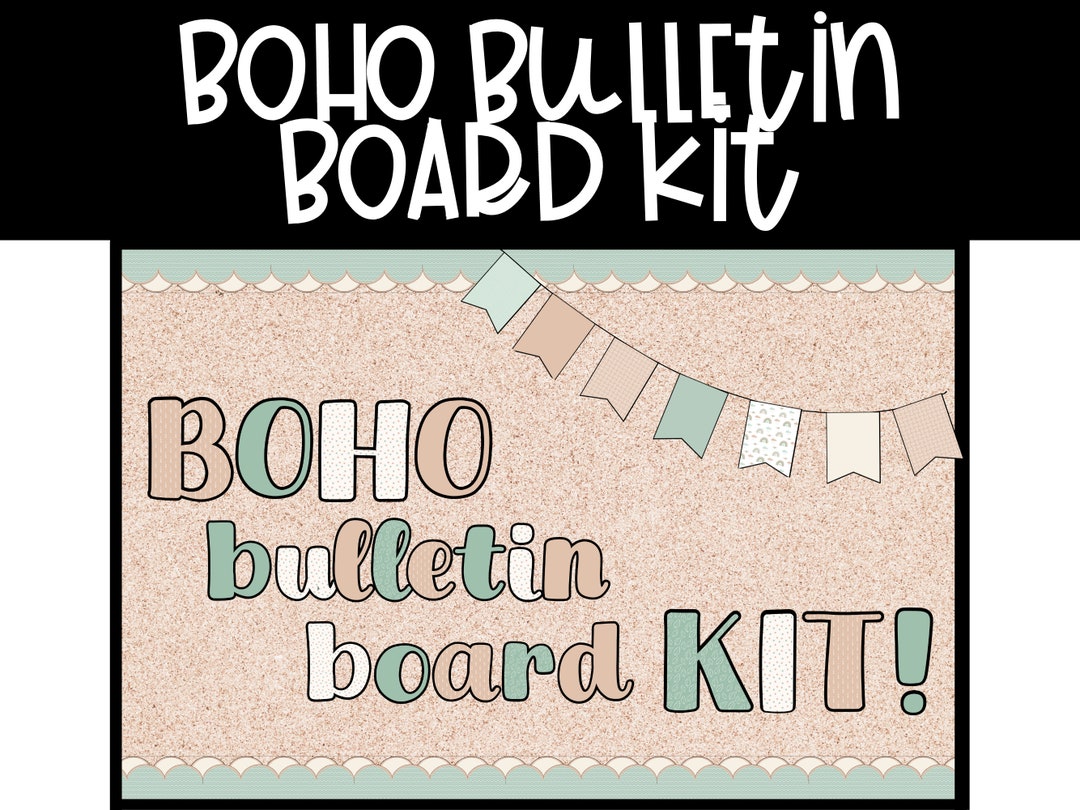 Printable Boho Bulletin Board Kit, Boho Classroom Decor, Bulletin Board ...