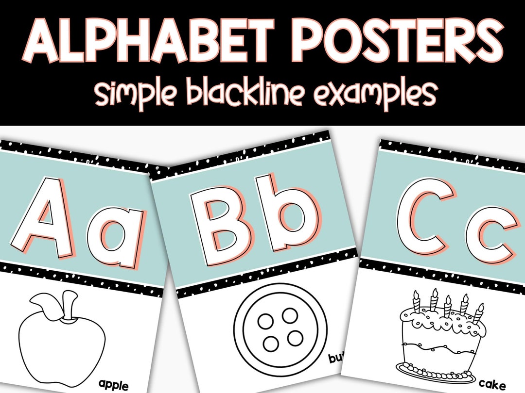 Printable Classroom Decor Retro Alphabet Posters Simple - Etsy