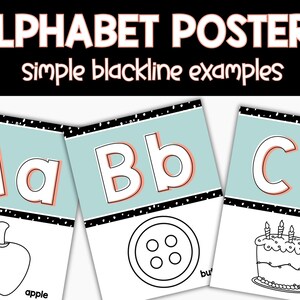 Printable Classroom Decor Retro Alphabet Posters Simple - Etsy