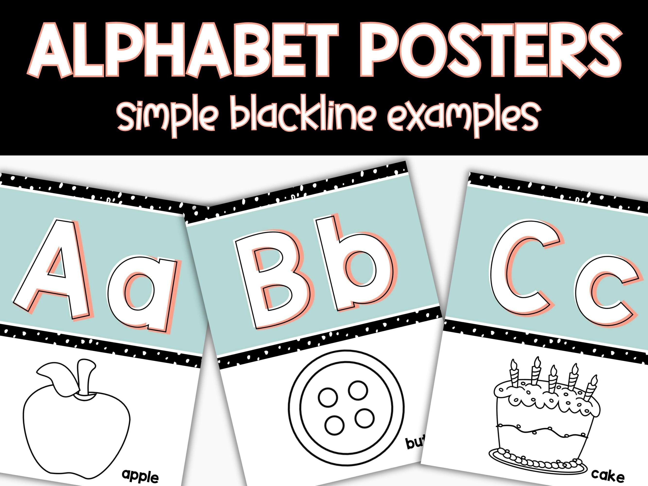 Printable Classroom Decor Retro Alphabet Posters Simple - Etsy
