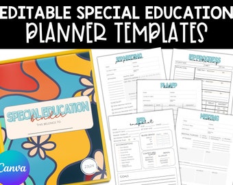 Editable IEP Meeting Planner Templates, Canva Templates, Printable ...