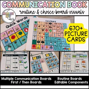 Visual Communication Book for Non-verbal, Choice Board Binder, Visual ...