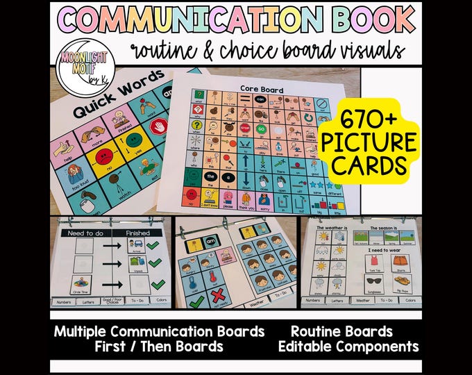 AAC Communication Board for Non Verbal Autism, Communication Book or ...