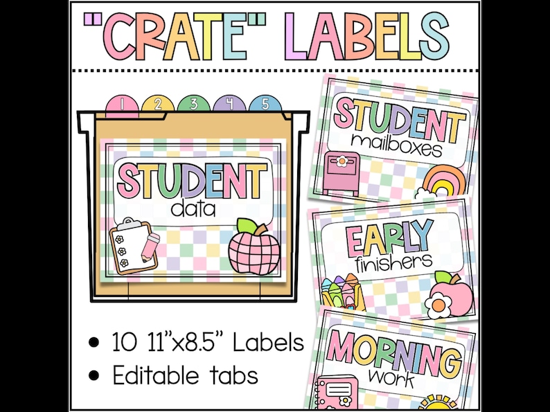 Groovy Crate Labels for Student Data, Student File Organization System ...