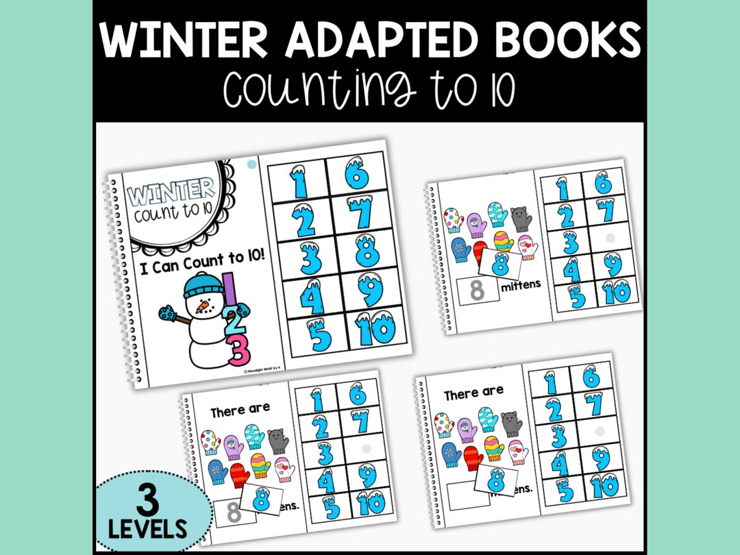 Winter Counting Adapted Books, 3 Levels, Count to 10 Interactive Books ...