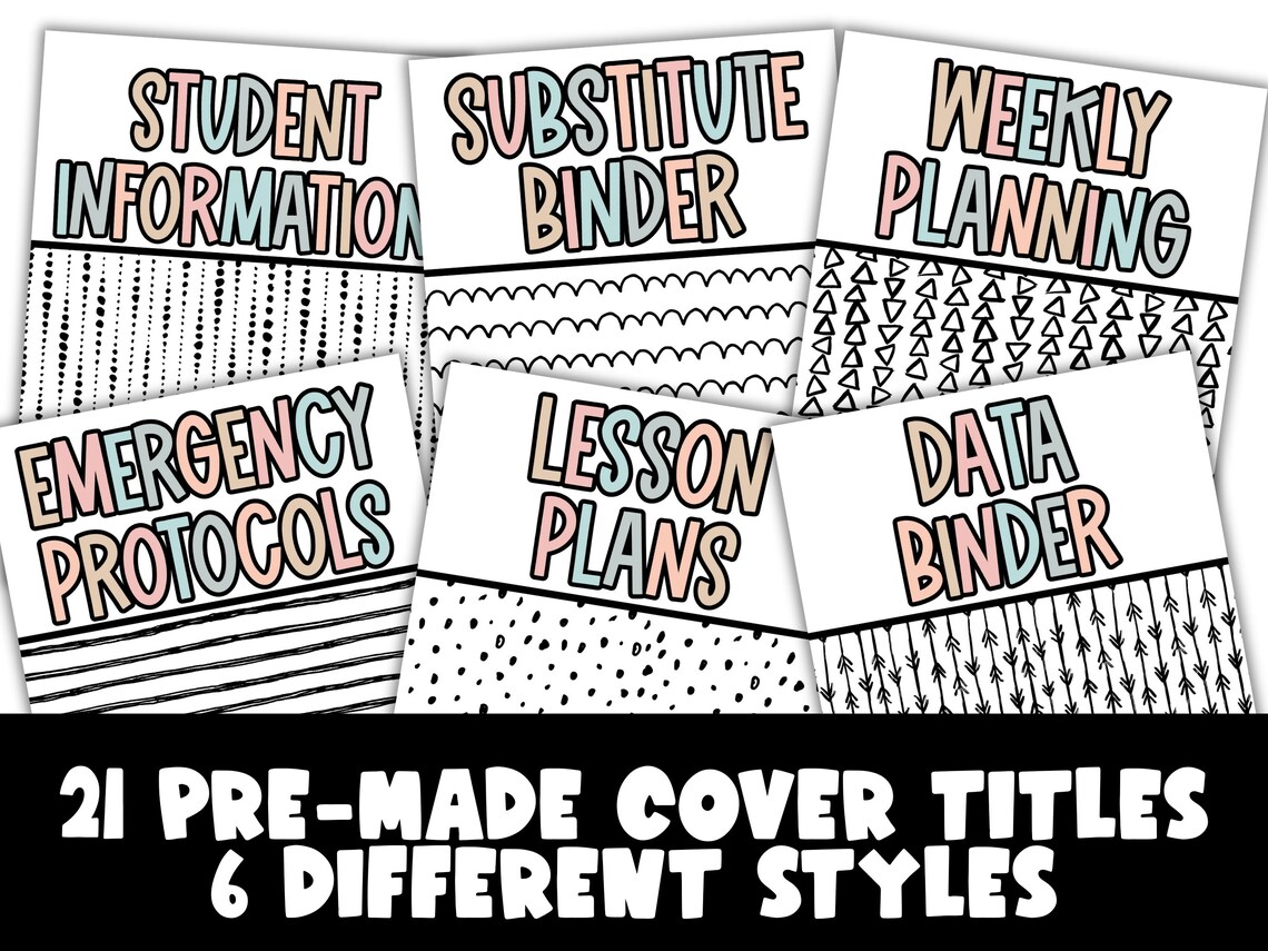 Editable Boho Binder Covers and Spines Teacher Binder Covers - Etsy
