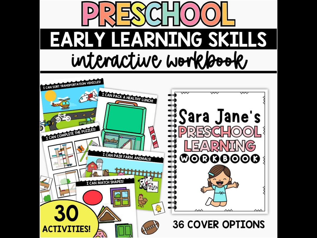 Printable Preschool Early Learning Binder, Toddler Busy Book, Prek ...