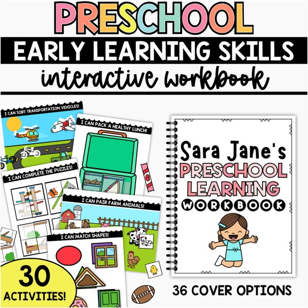 Preschool Workbook - Etsy