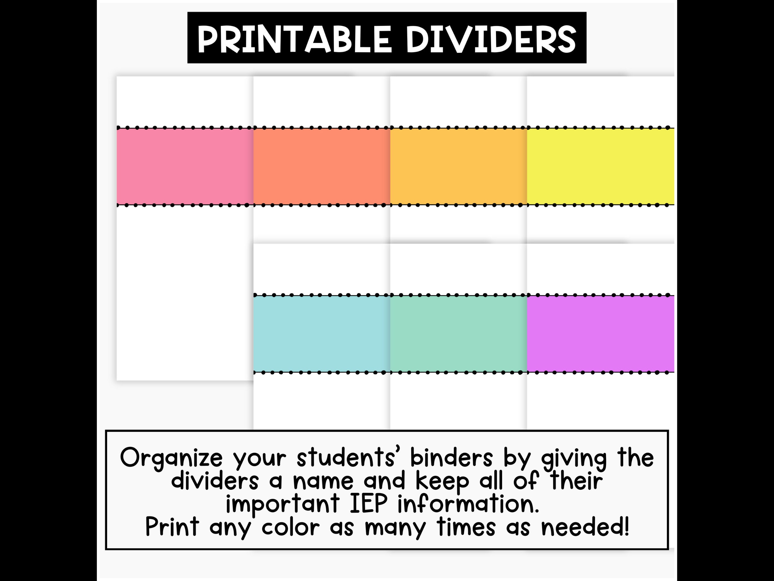 Student IEP Binder Kit, Editable IEP Case Management, Covers, Spines ...
