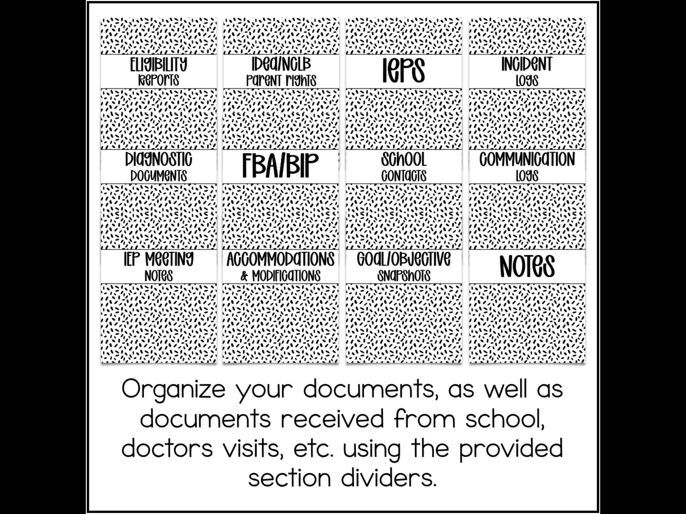 Parent IEP Binder Printable, Special Education Organizer, Iep Meeting ...