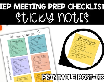 Printable IEP Goal Sticky Note Templates, Progress Monitoring, IEP ...