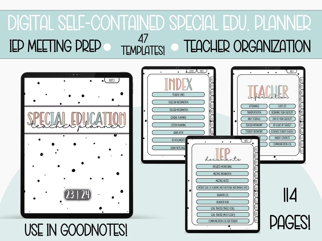 Digital SELF CONTAINED Boho Special Education Planner - Etsy