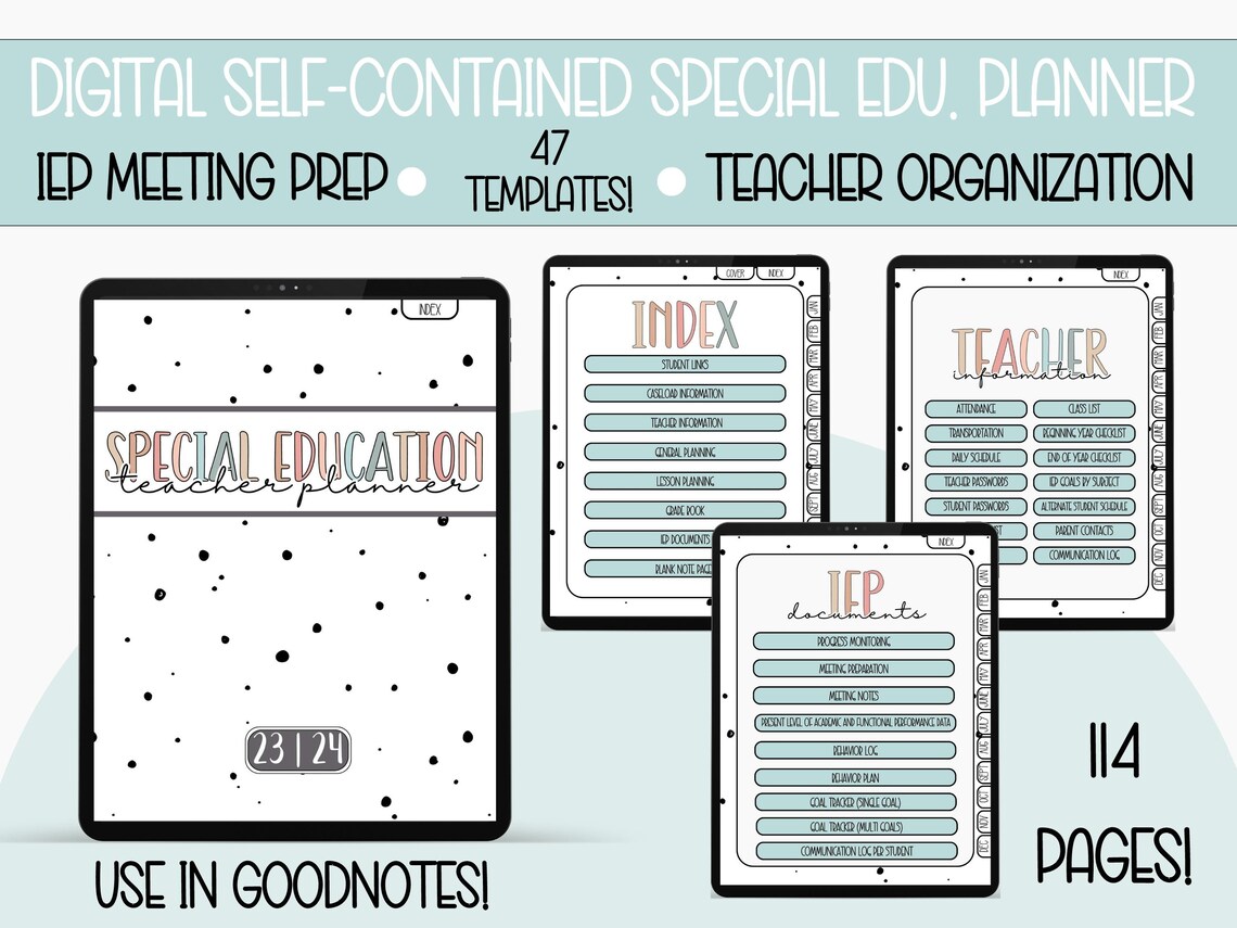 Digital SELF CONTAINED Boho Special Education Planner - Etsy