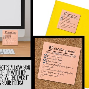 Printable IEP Meeting Preparation Sticky Note Templates, IEP Meeting ...