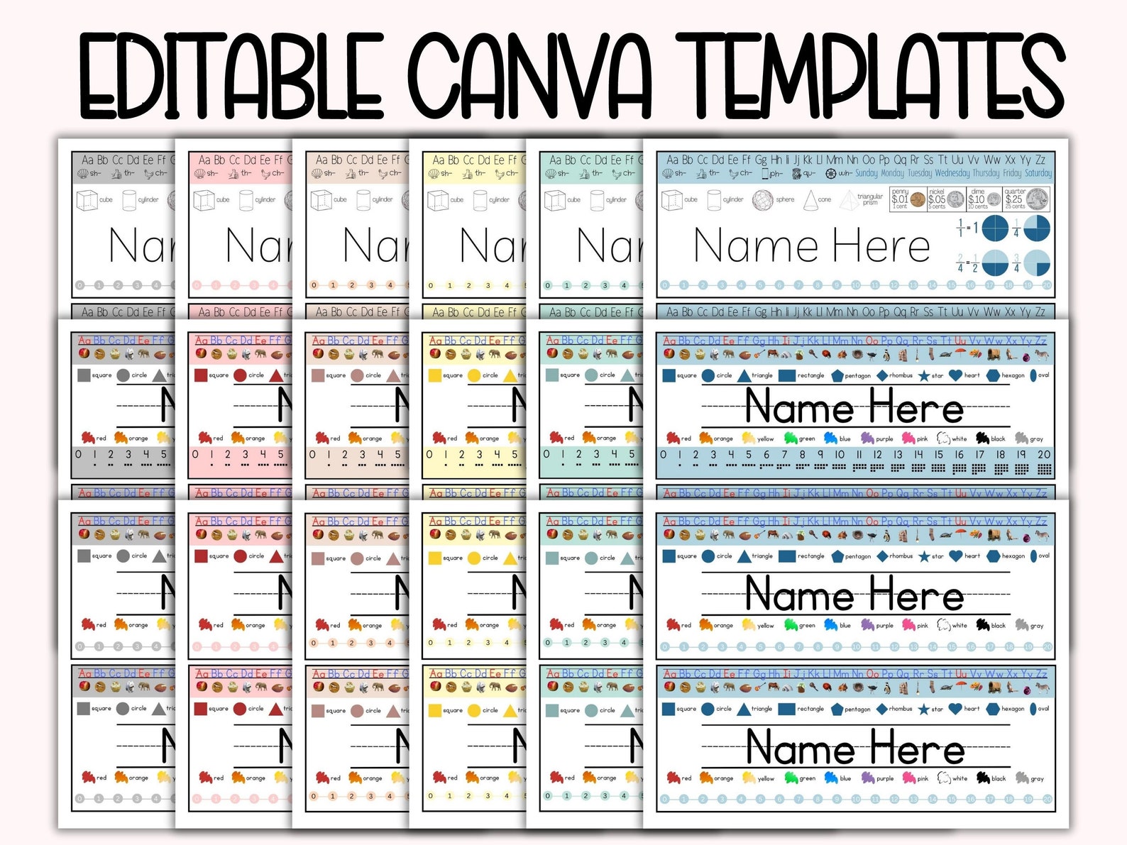 Editable Student Name Tags, Printable Student Name Tags, Basic Skills ...