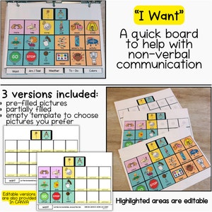 Visual Communication Book for Non-verbal, Choice Board Binder, Visual ...
