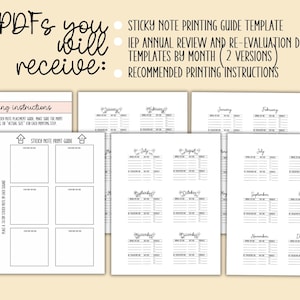 Printable IEP Meeting Reminder Sticky Note Templates, IEP Meeting Prep ...
