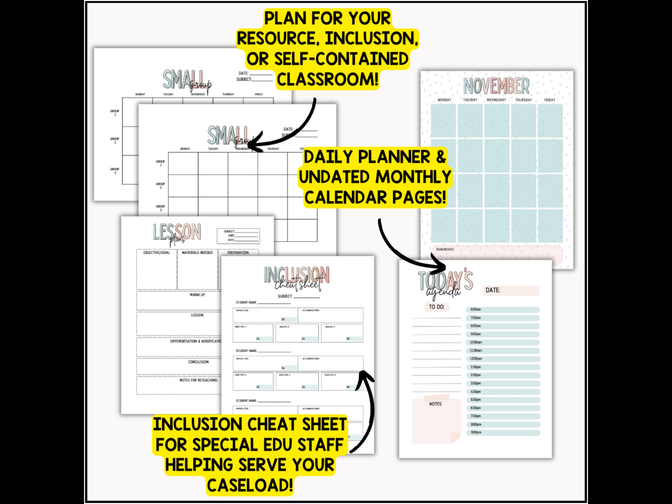 Editable Special Education Planner Binder, Boho Teacher Planner ...