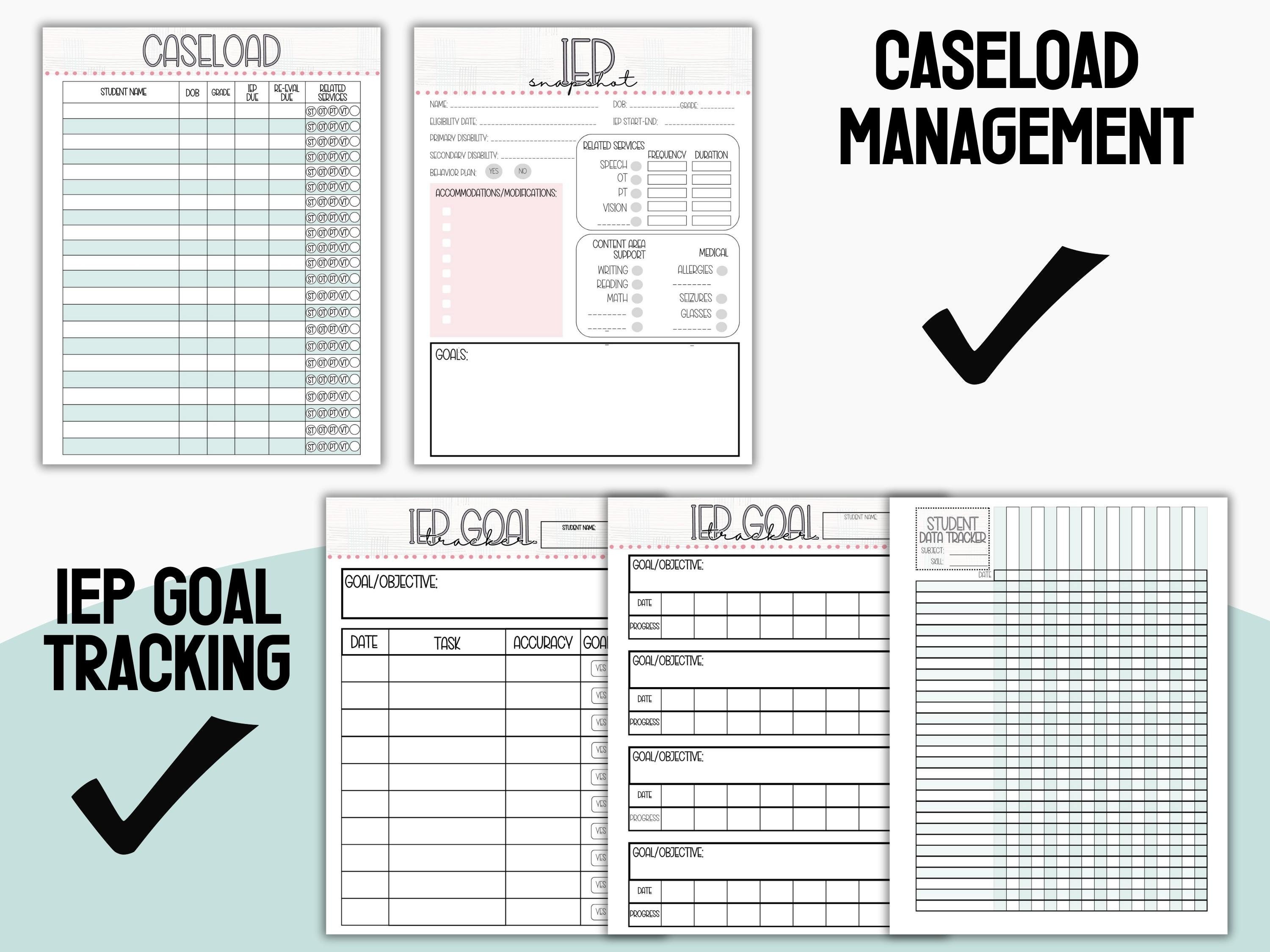 Editable Special Education Caseload Templates, IEP Goal Planning ...