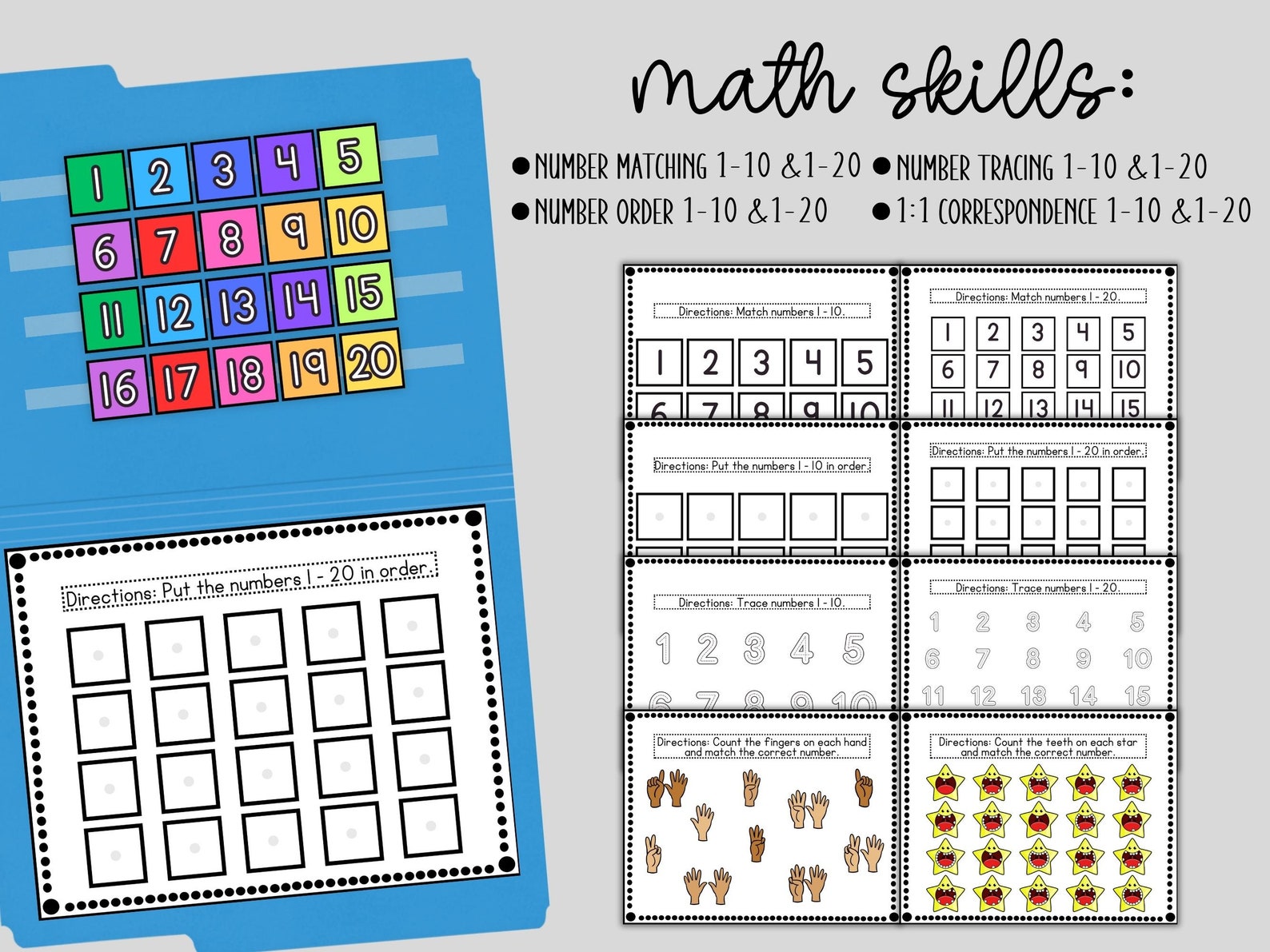 Basic Skills File Folder Games, Printable Kindergarten File Folder ...