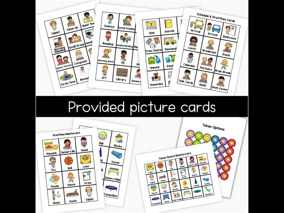 Editable Visual Flip Schedule, First Then Boards, Token Boards, SPED ...