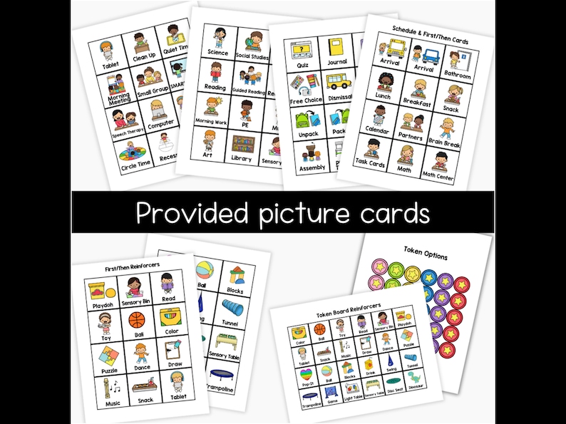 Editable Visual Flip Schedule, First Then Boards, Token Boards, SPED ...