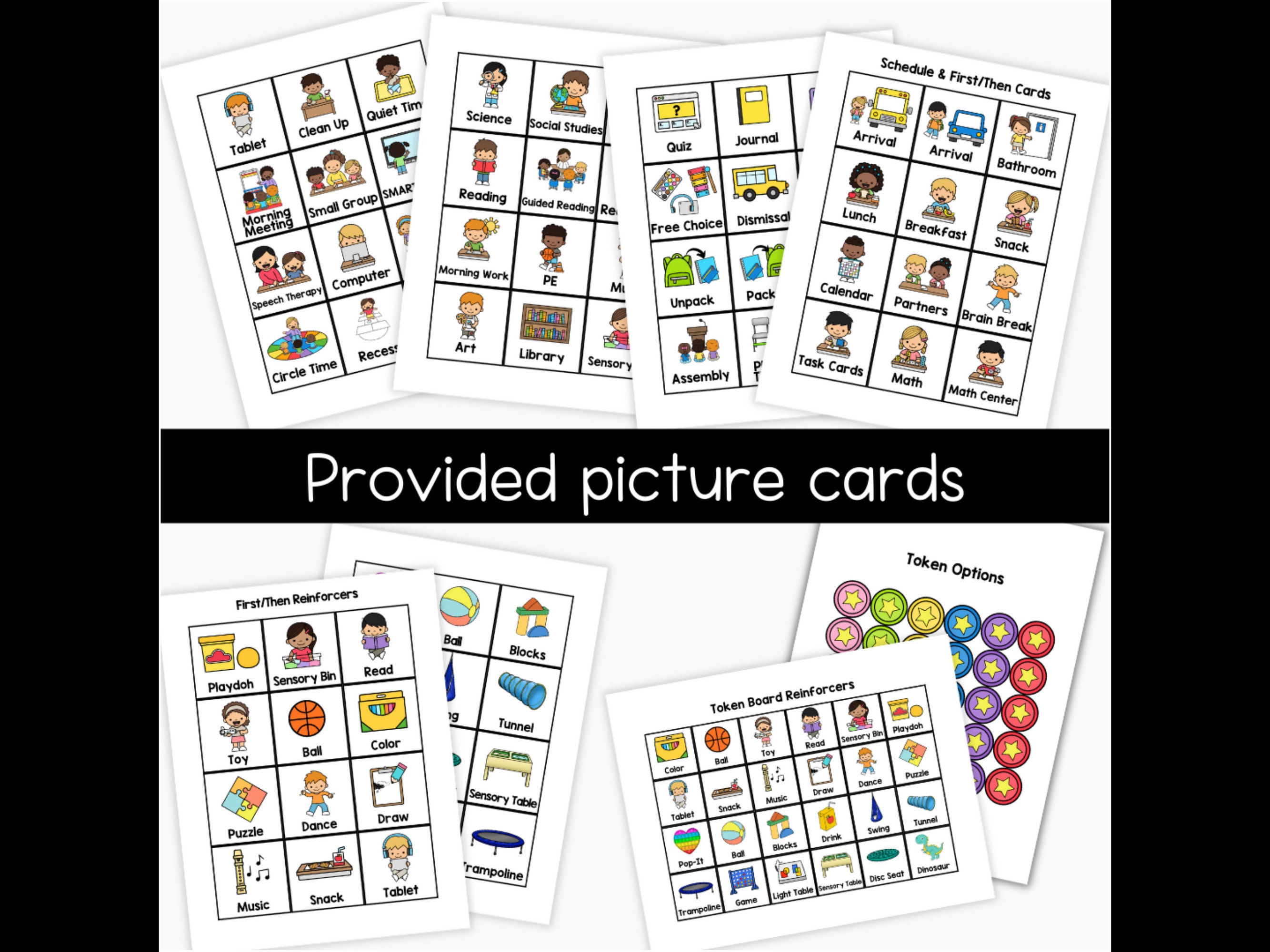 Editable Visual Flip Schedule, First Then Boards, Token Boards, SPED ...