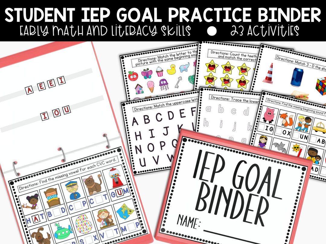 IEP Skills Binder, Printable IEP Goal Assessments, Basic Skills ...