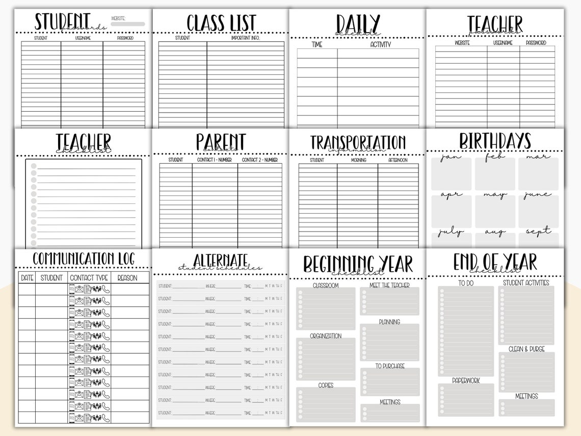 Self Contained Special Education Planner Editable Teacher - Etsy