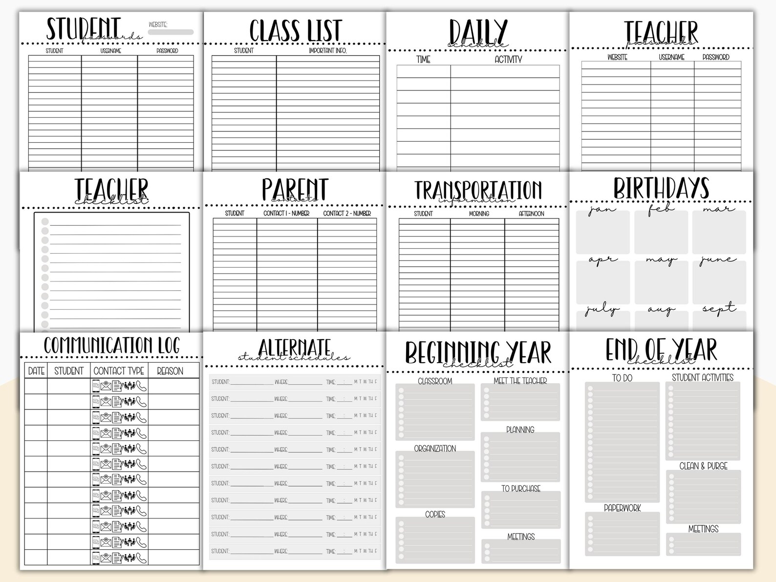 Self Contained Special Education Planner Editable Teacher - Etsy