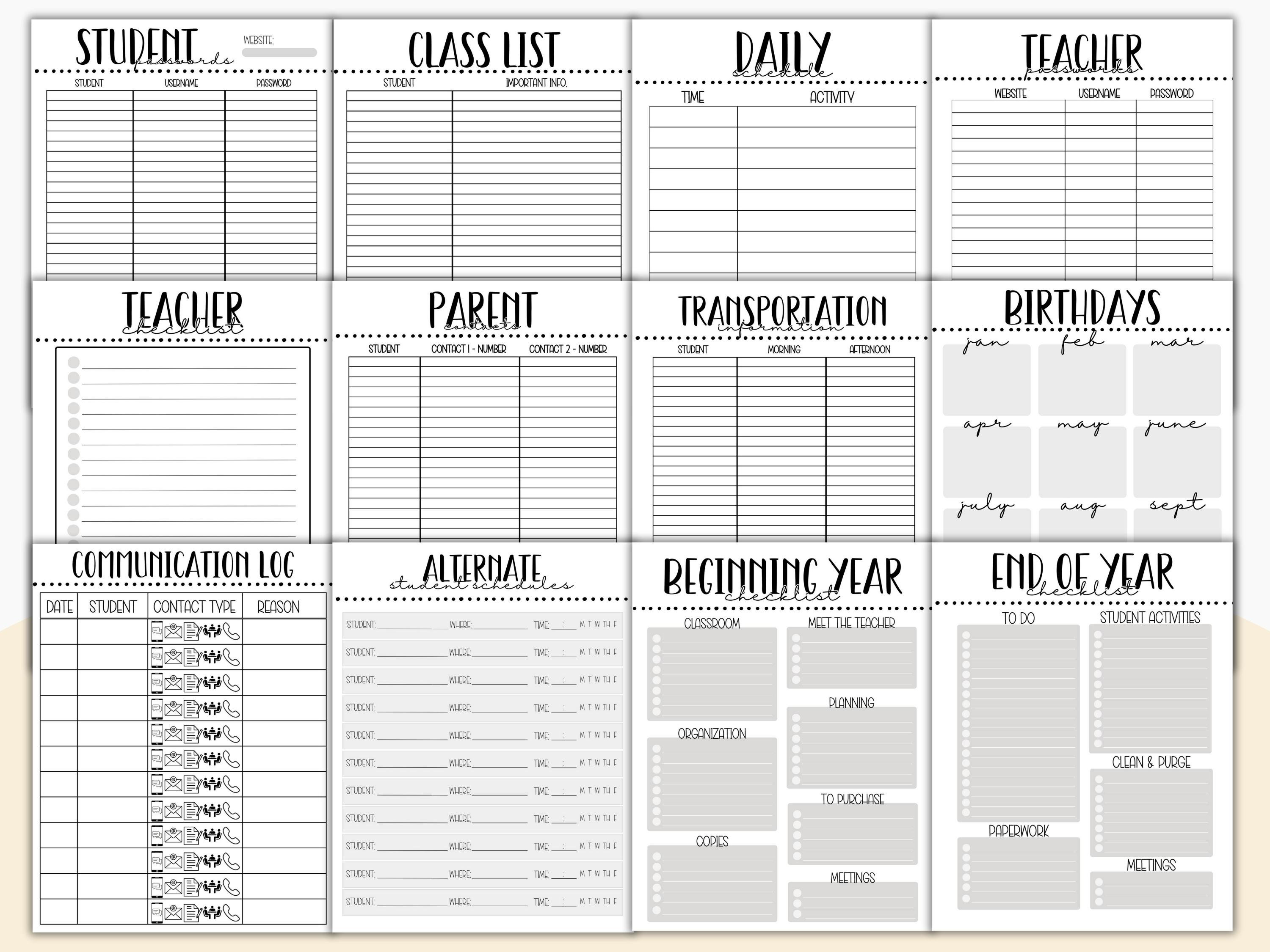 Self Contained Special Education Planner, Editable Teacher Planner, IEP ...