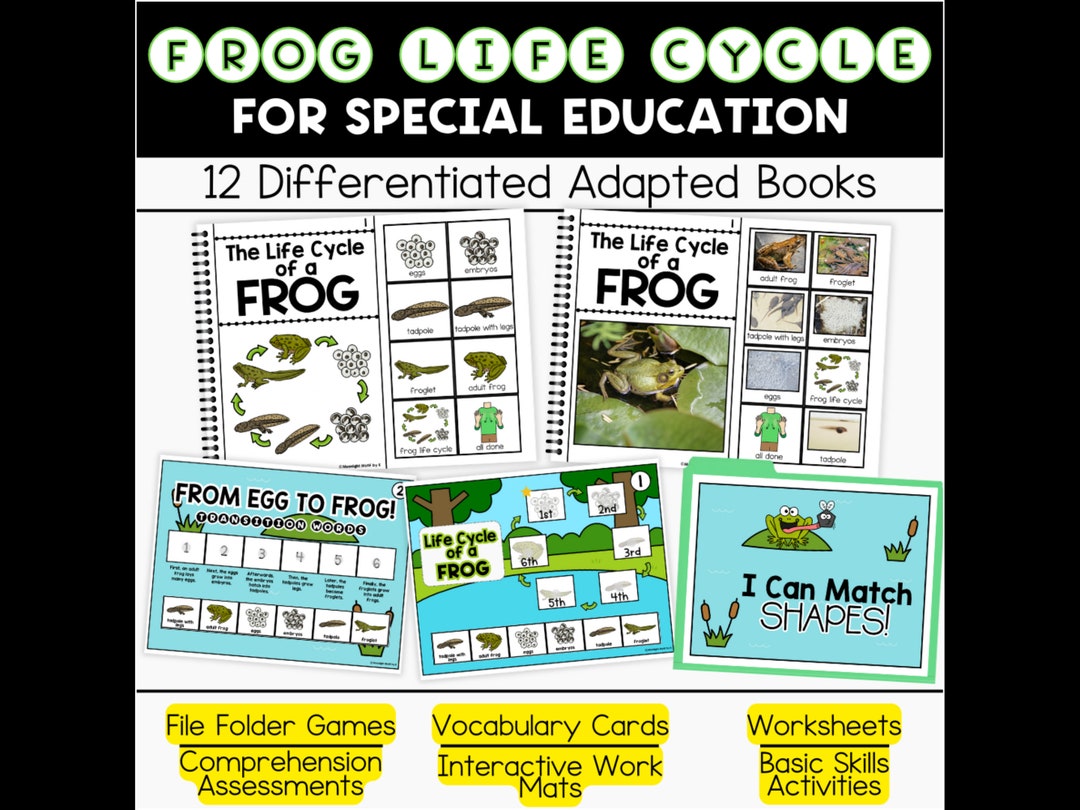 Frog Life Cycle Adapted Activities, Special Education Interactive Books ...
