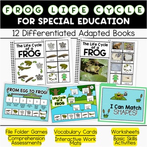 Frog Life Cycle Adapted Activities, Special Education Interactive Books ...