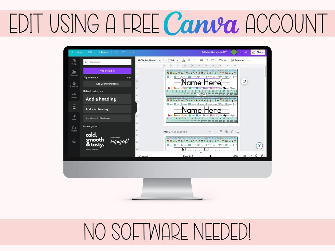 Editable Student Name Tags, Printable Student Name Tags, Basic Skills ...