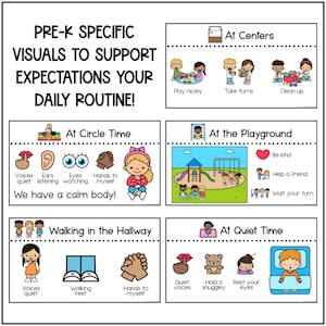 Prek Routines and Expectations Slides, Visual Rules for Prek, Visual ...