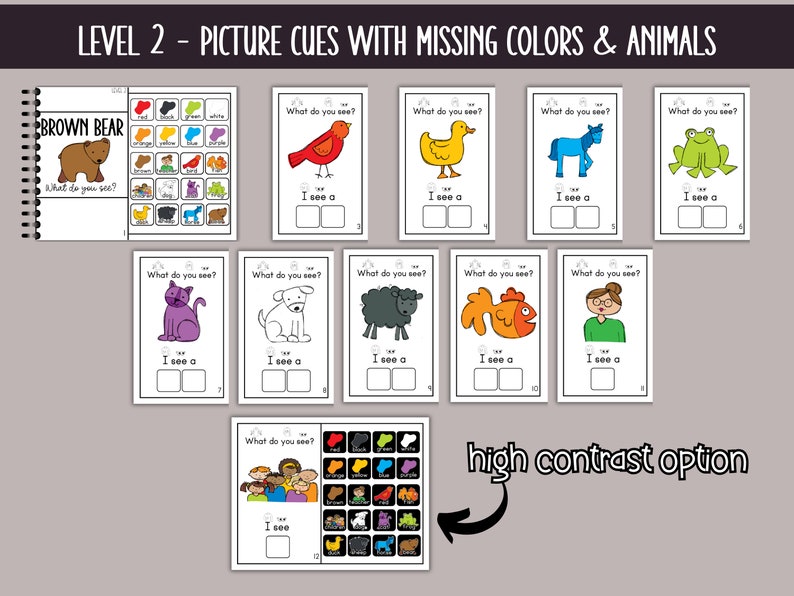 Printable Adapted Brown Bear Book, Special Education, Visually Impaired ...
