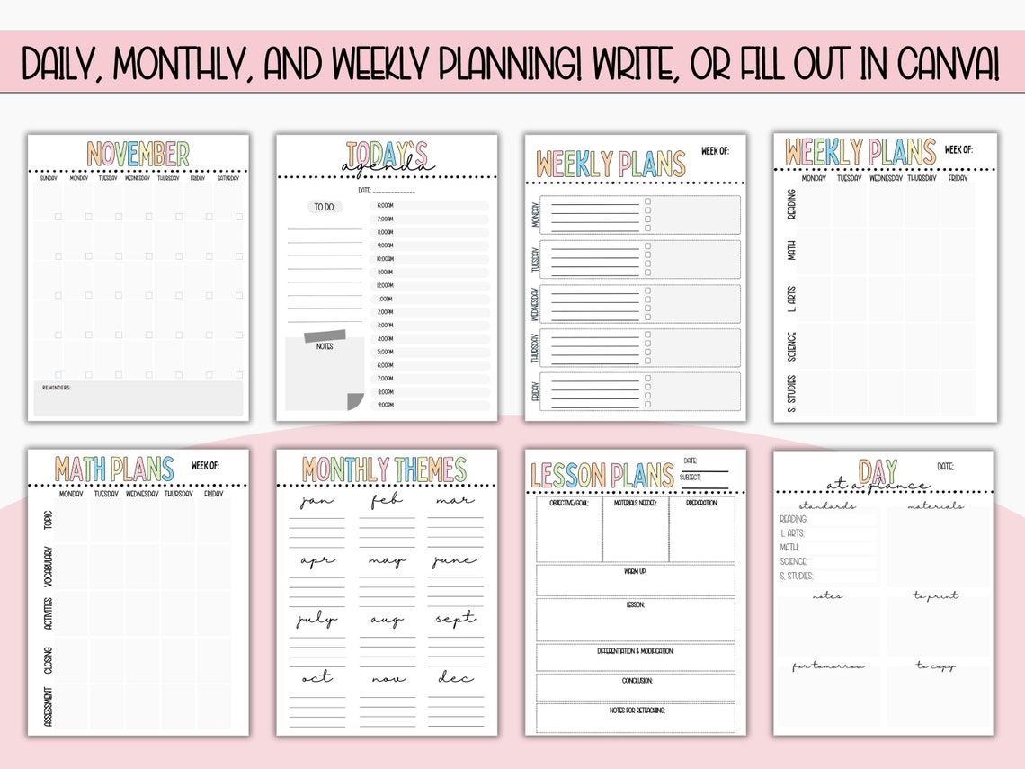Self Contained Special Education Planner, Editable Pastels Teacher ...