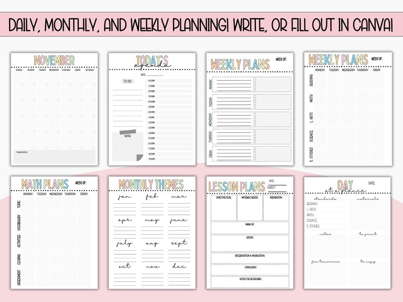 Self Contained Special Education Planner, Editable Pastels Teacher ...