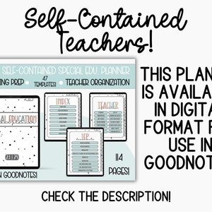 Self Contained Special Education Planner, Editable Boho Teacher Planner ...