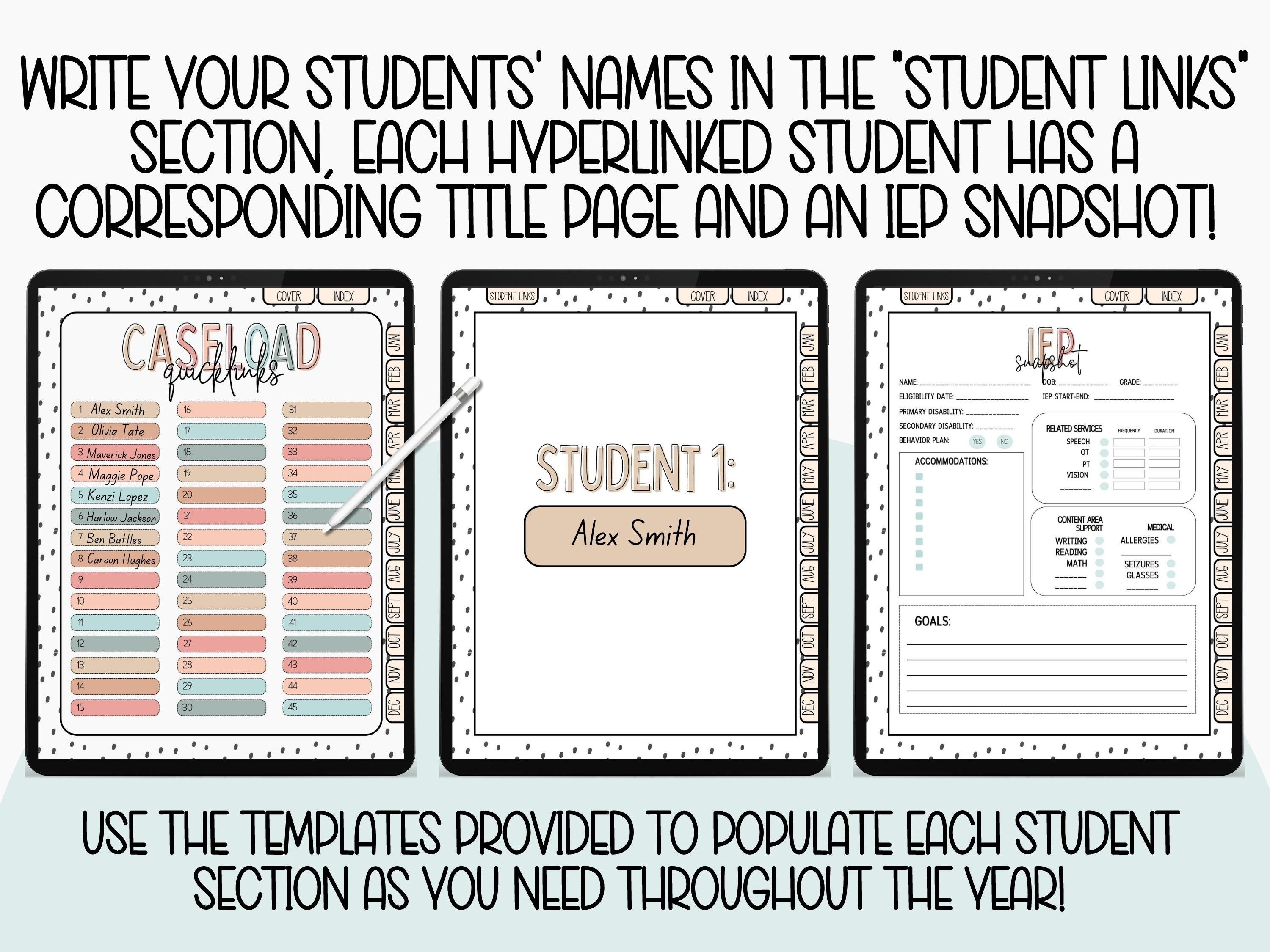 Digital Boho Special Education Planner, Large Caseload Management ...