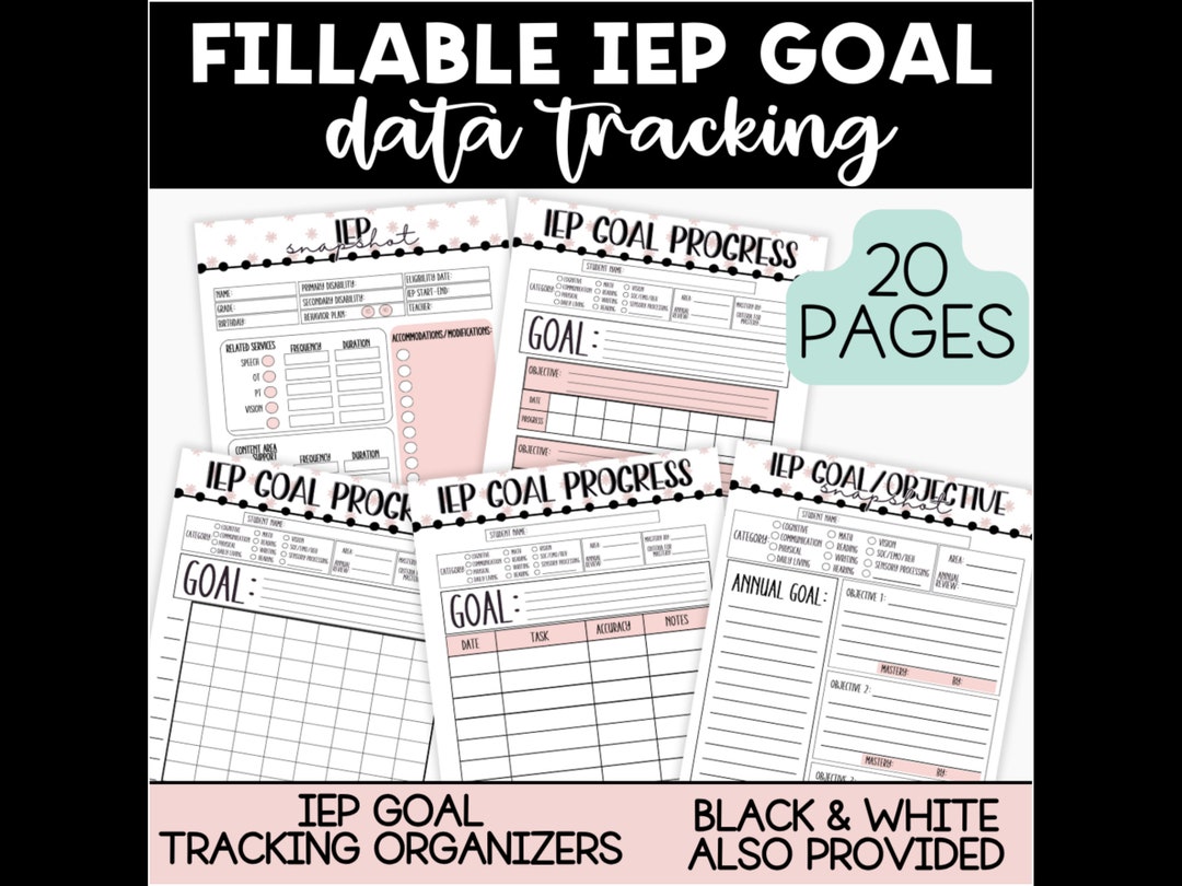 Fillable IEP Goal Data Trackers, Caseload Management, Special Education ...