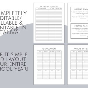 Editable IEP Meeting Planner Templates, Canva Templates, Printable ...