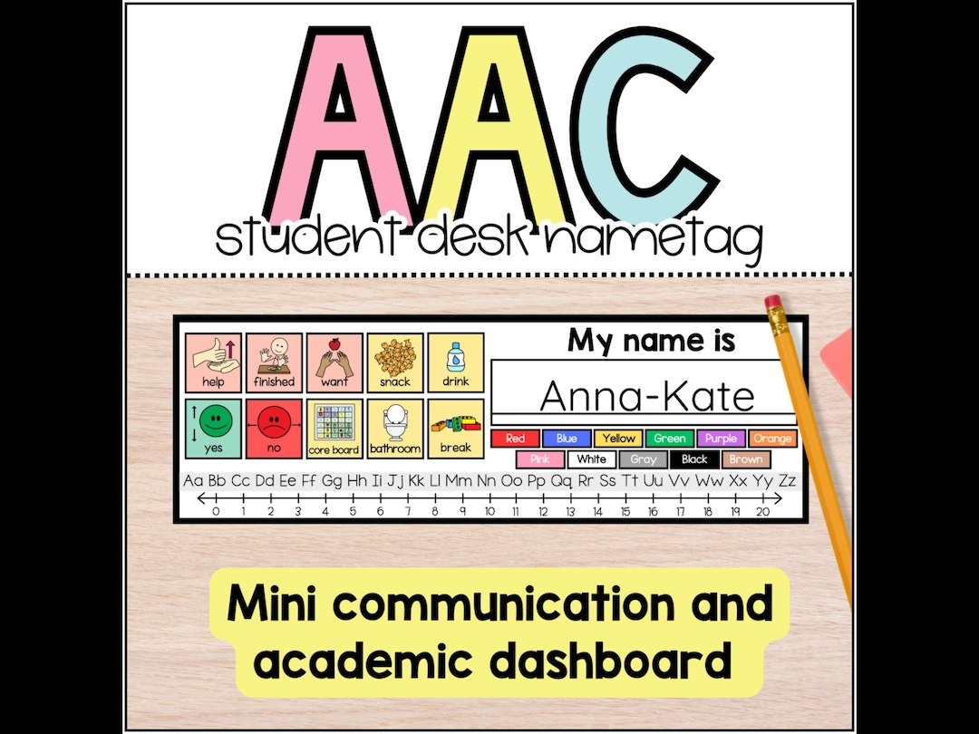 AAC Student Helper Desk Nameplate, Communication Board, Autism ...