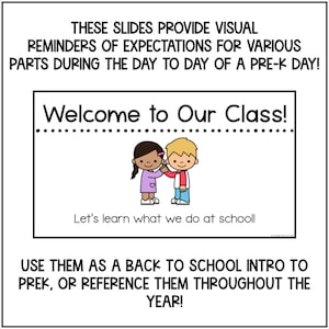 Prek Routines and Expectations Slides, Visual Rules for Prek, Visual ...