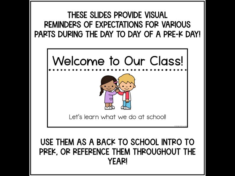 Prek Routines and Expectations Slides, Visual Rules for Prek, Visual ...