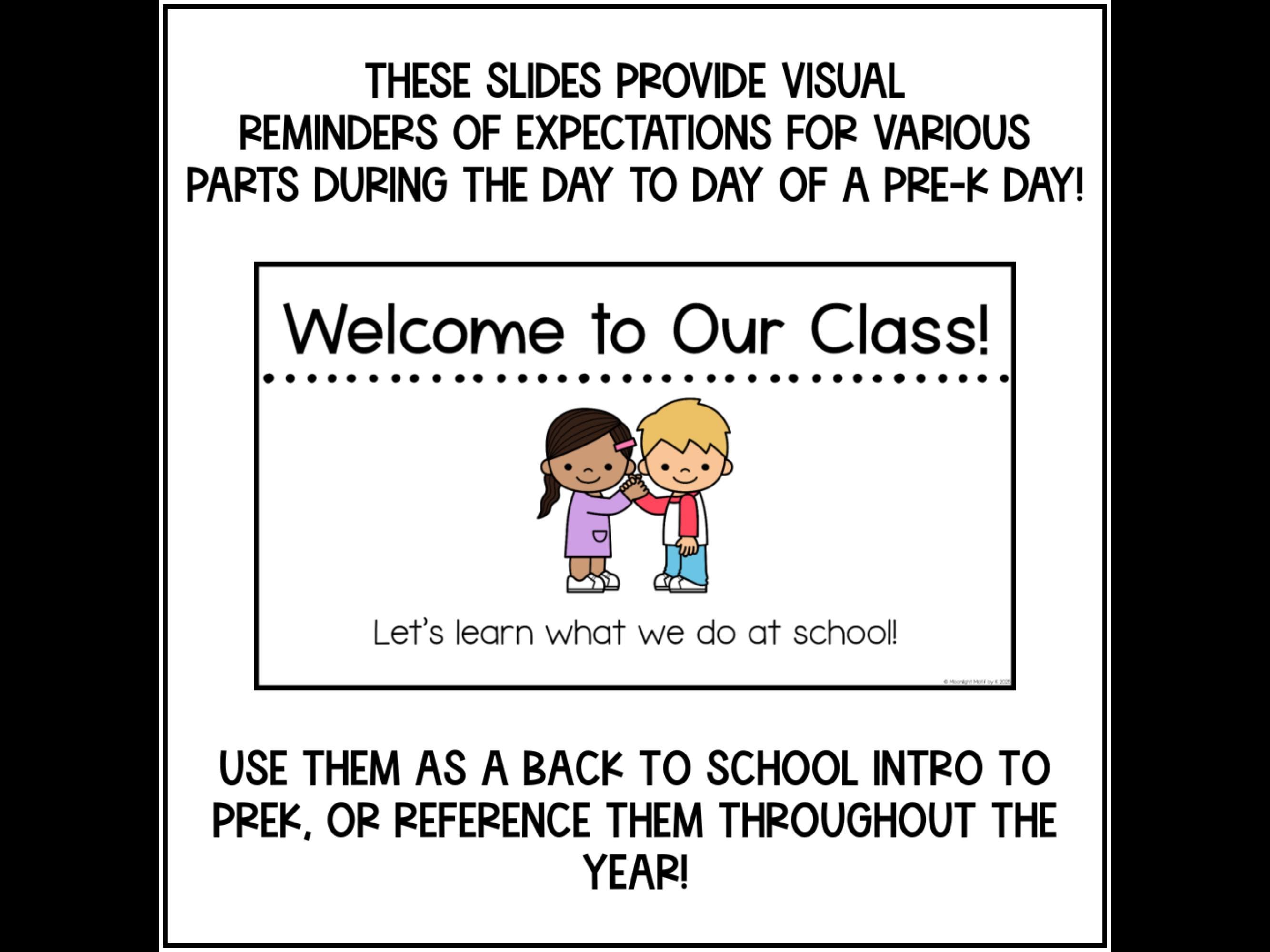 Prek Routines and Expectations Slides, Visual Rules for Prek, Visual ...