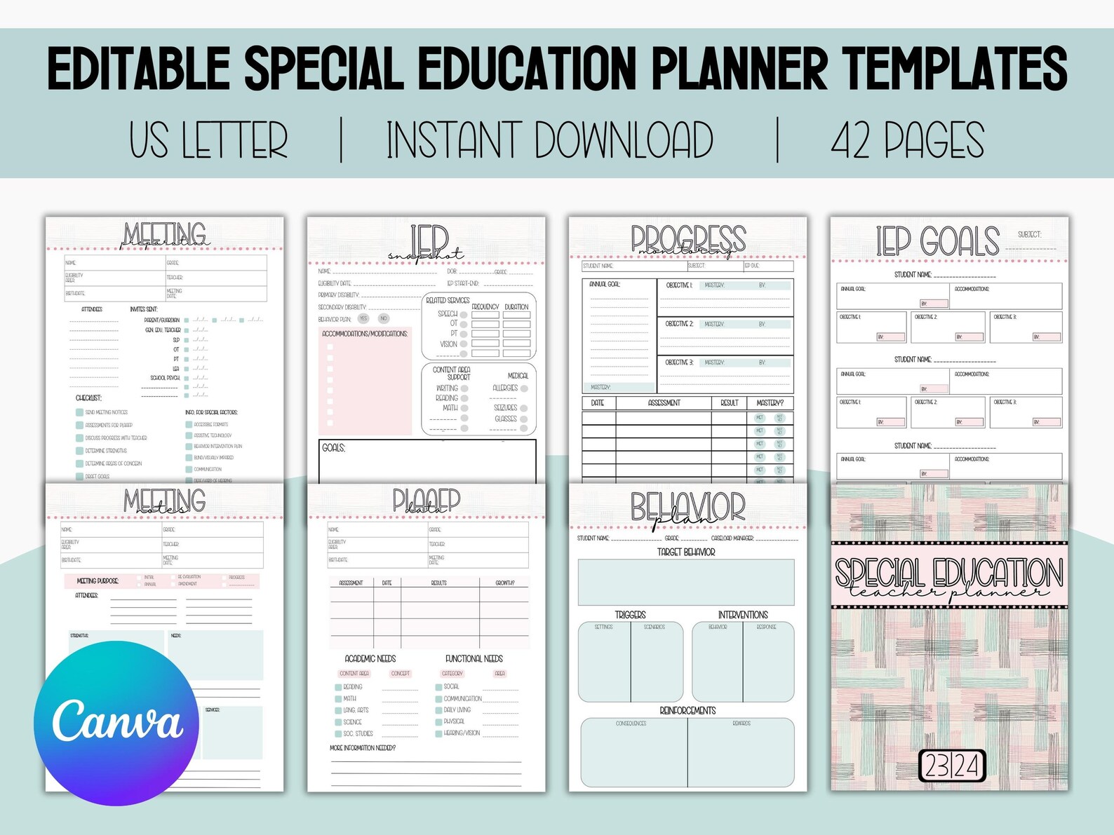 Editable Special Education Caseload Templates IEP Goal - Etsy